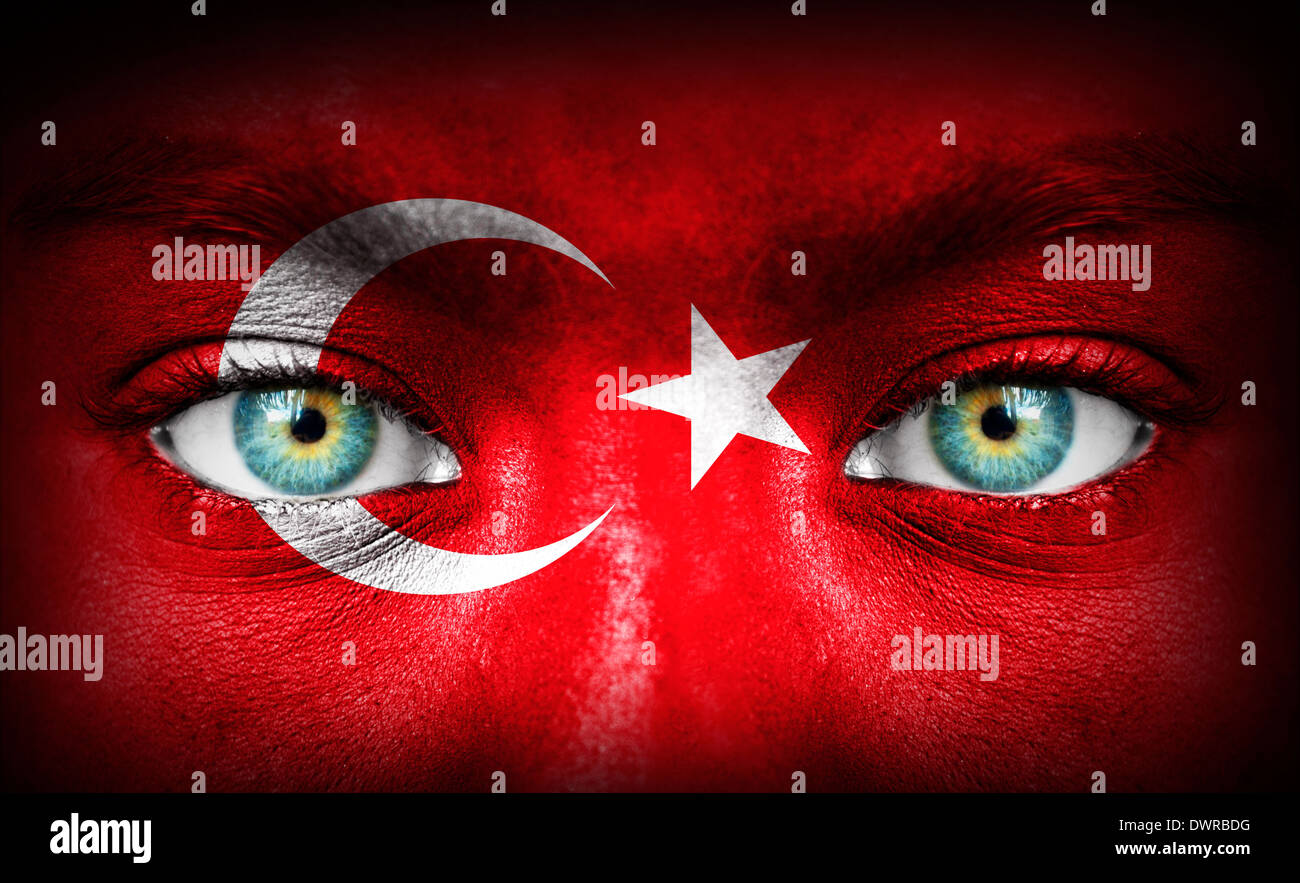 Turkey flag face paint hi-res stock photography and images - Alamy