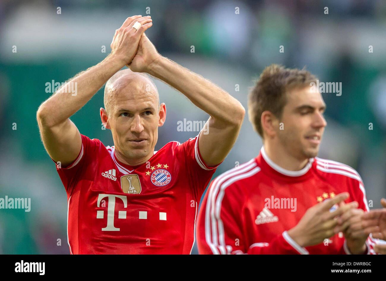 Wolfsburg, Germany. 08th Mar, 2014. Munich's Arjen Robben during the ...