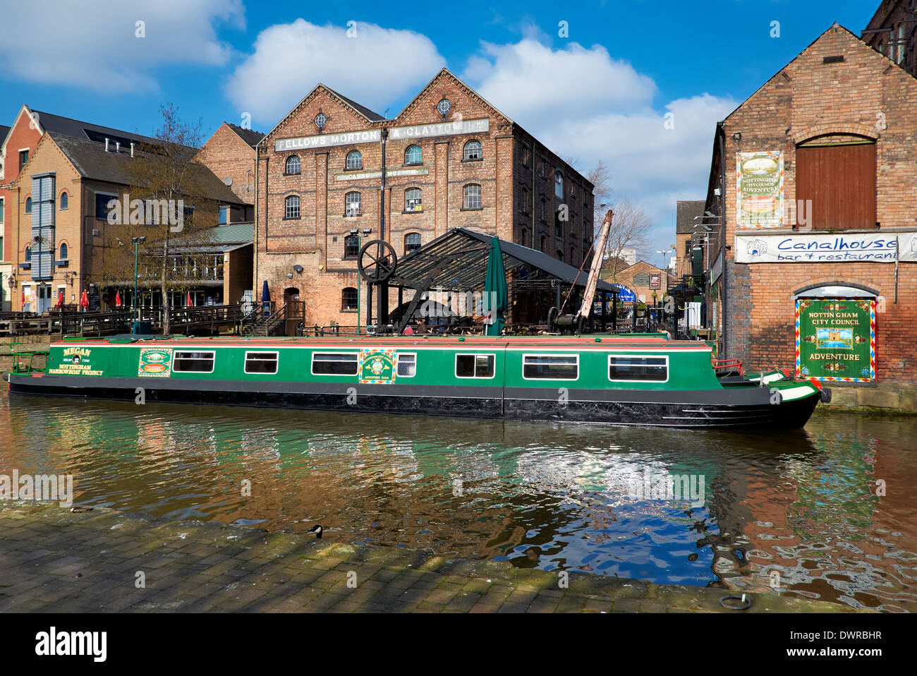 Nottingham Narrowboat at the side of the canal museum England uk Stock ...
