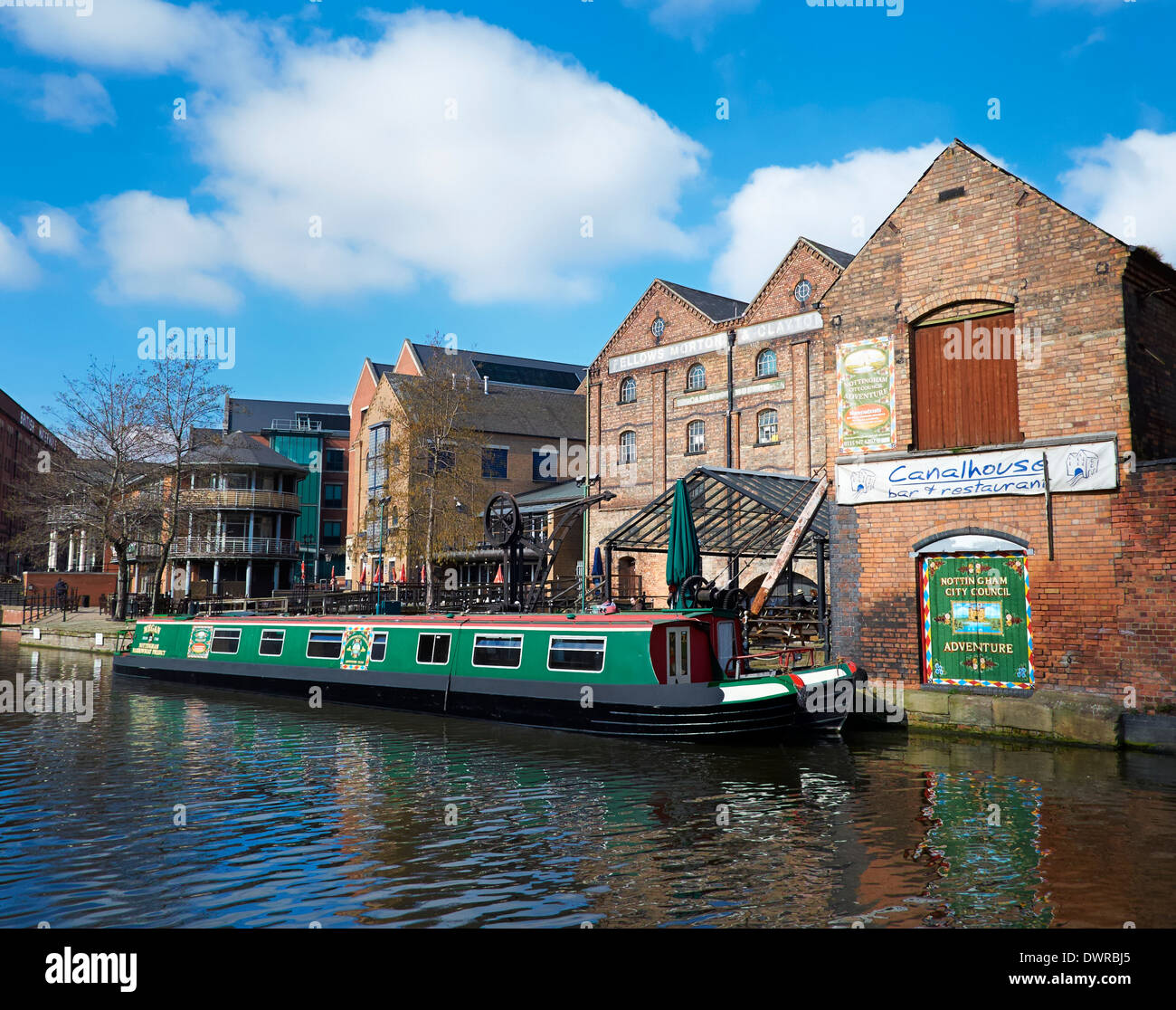 Nottingham Narrowboat at the side of the canal museum England uk Stock ...