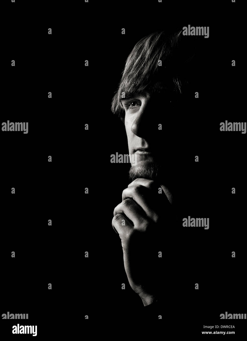 Man face profile black white hi-res stock photography and images - Alamy