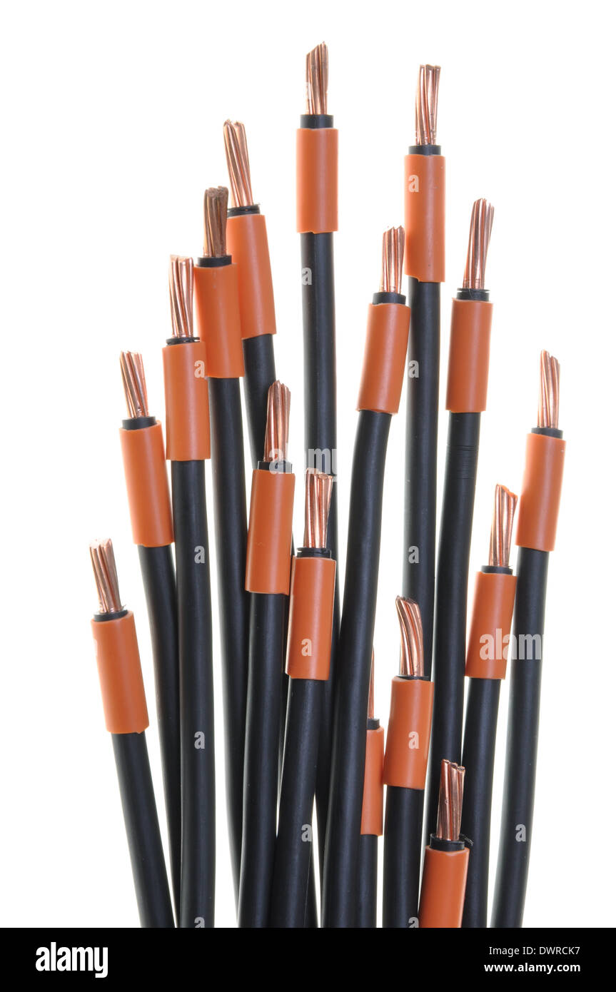 Stripped electrical cable, used in electrical systems Stock Photo - Alamy