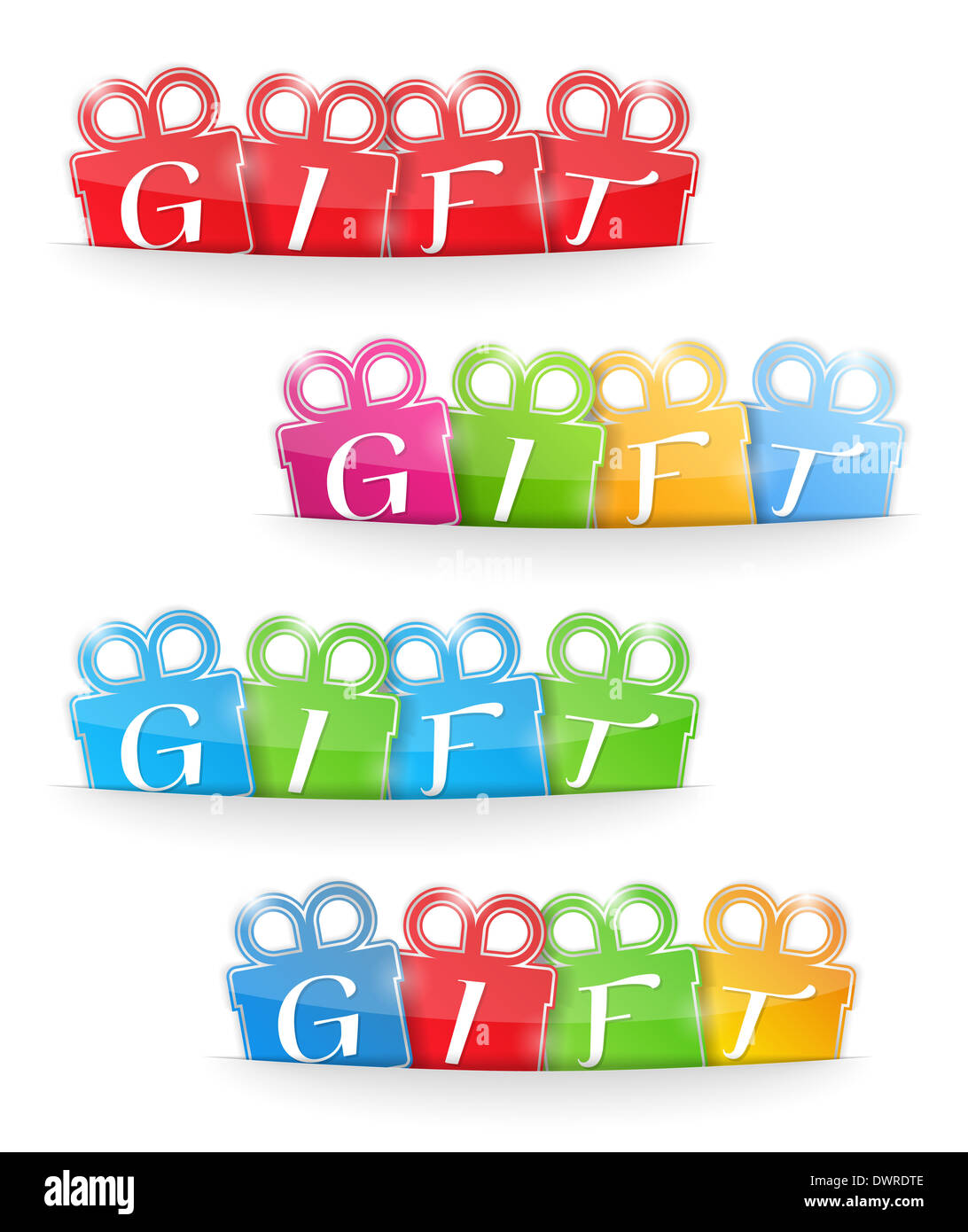 Set of gift banners Stock Photo - Alamy