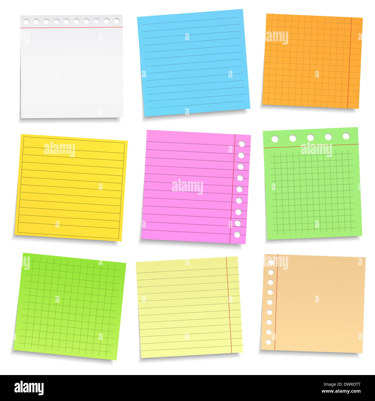 Set of different colored paper notes Stock Photo - Alamy