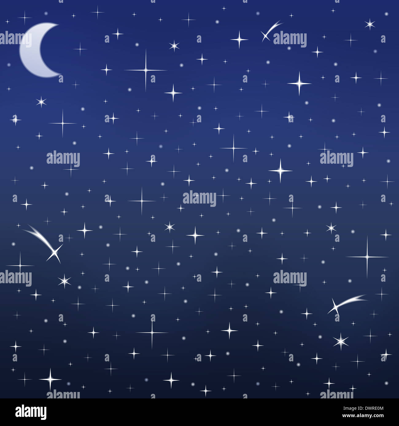 Night sky with stars and moon Stock Photo - Alamy