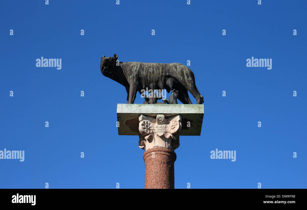wolf statue with Romulus and Remus ancient symbol of the Roman empire ...