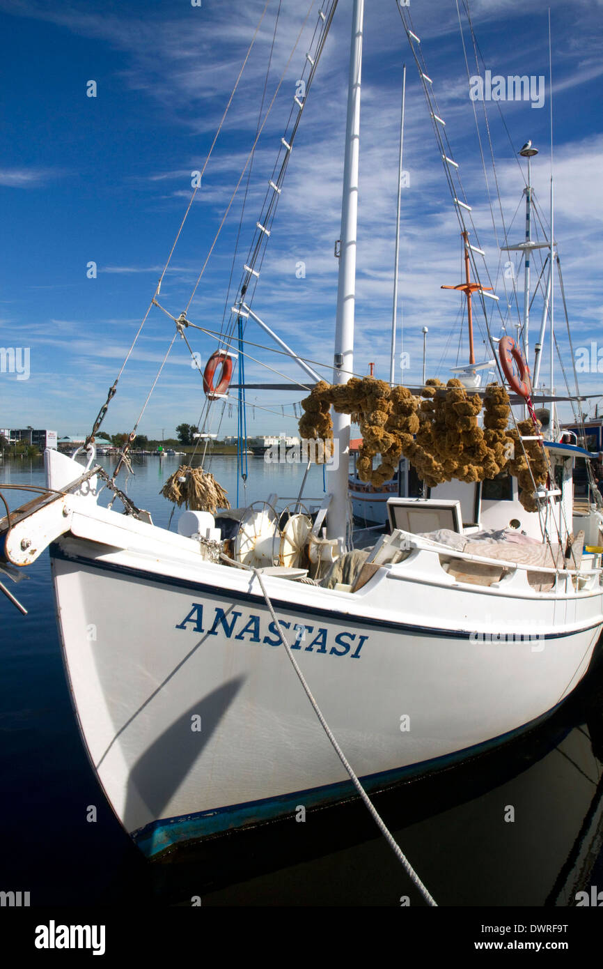 Sponge diving boats on the waterfront at Tarpon Springs, Florida, USA ...