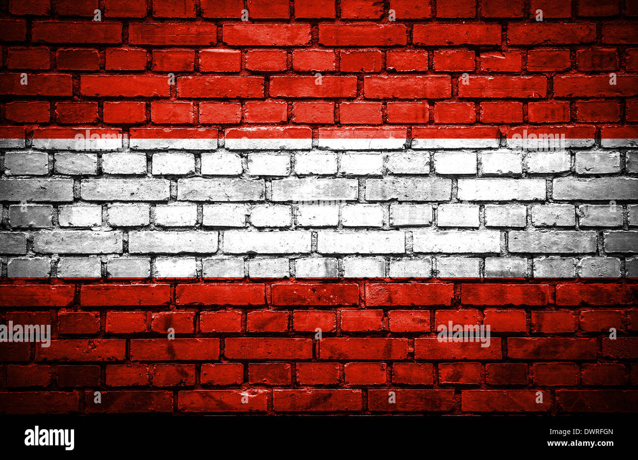 Brick wall with painted flag of Austria Stock Photo - Alamy