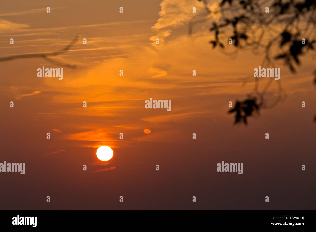 Sunset Magic Hour Hong Kong Stock Photo - Alamy