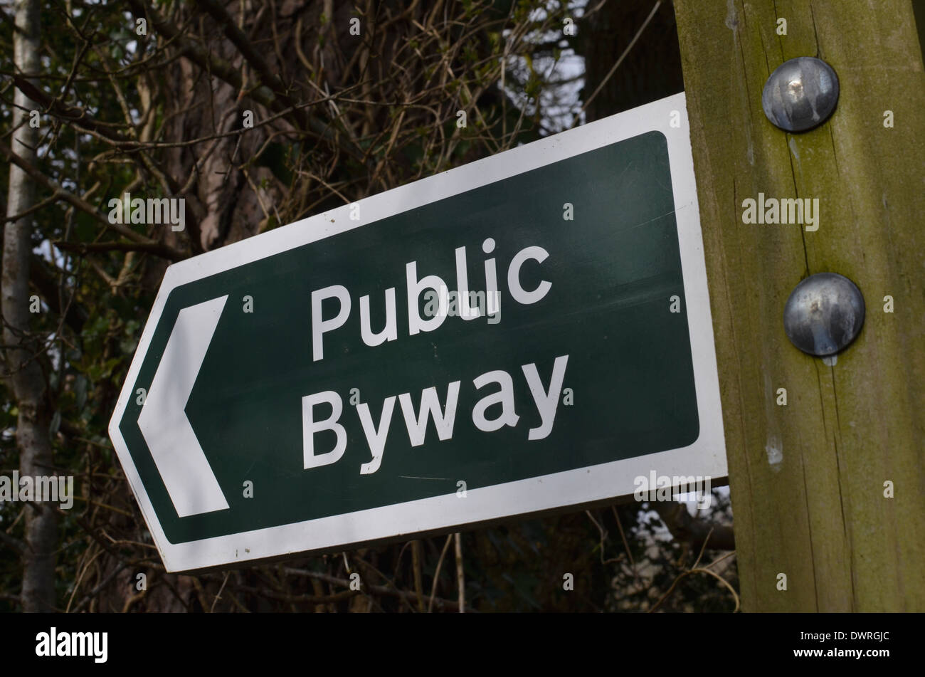 Typical rural / countryside Public Byway signpost / footpath signpost ...