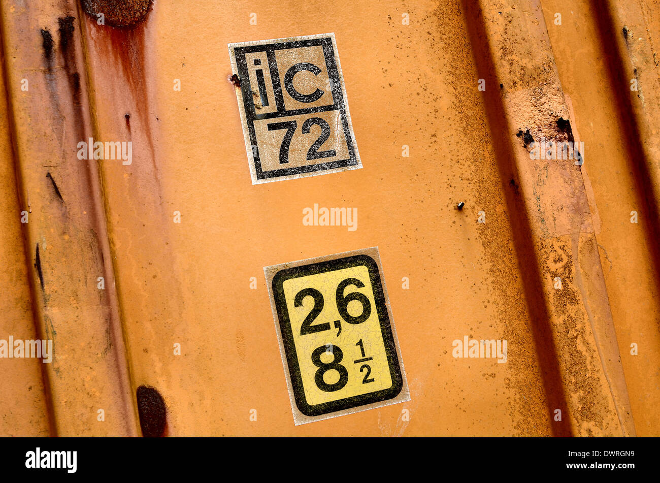Container shipping marks Stock Photo - Alamy