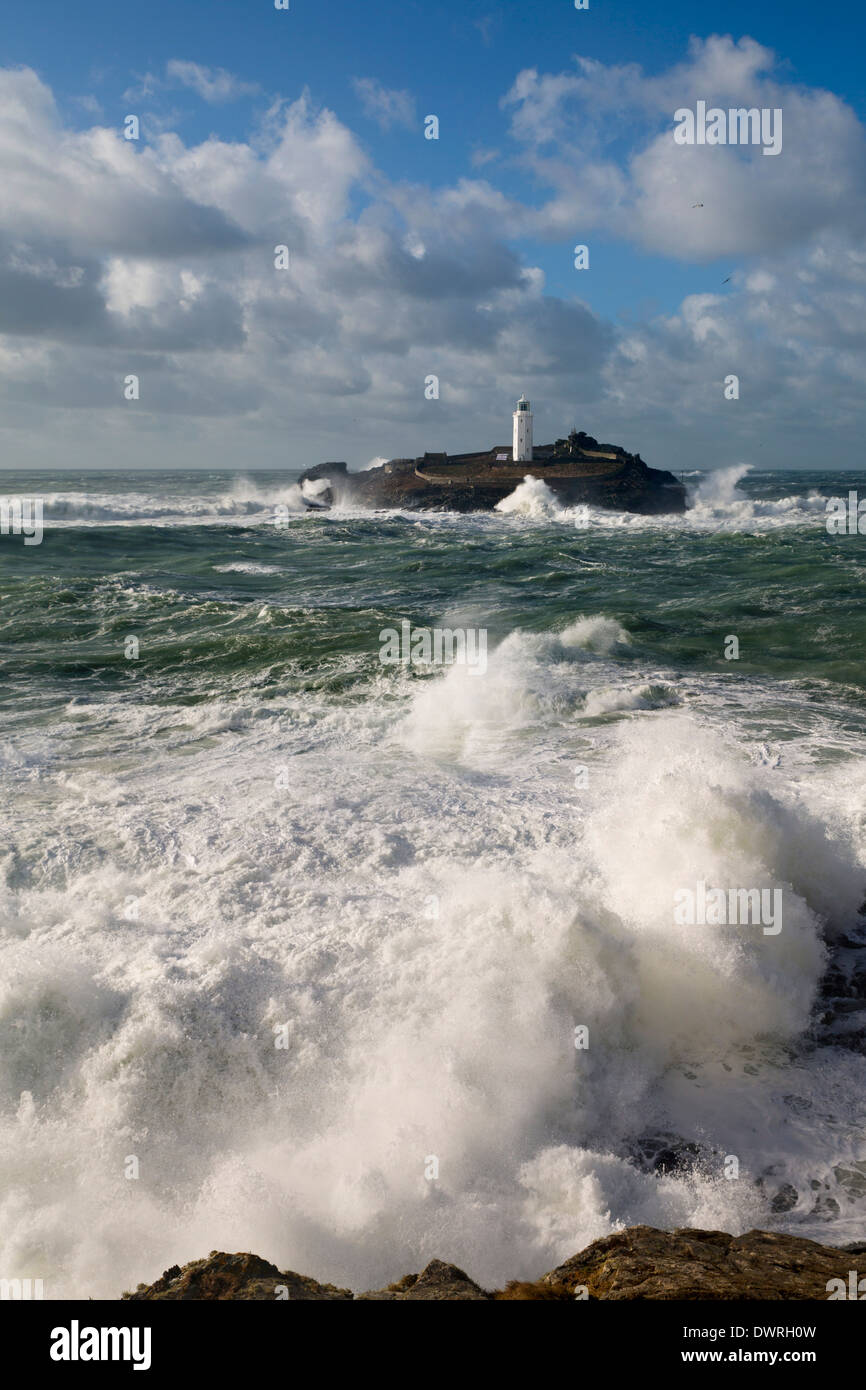 Godrevy; Lighthouse; Storm; Cornwall; UK Stock Photo - Alamy