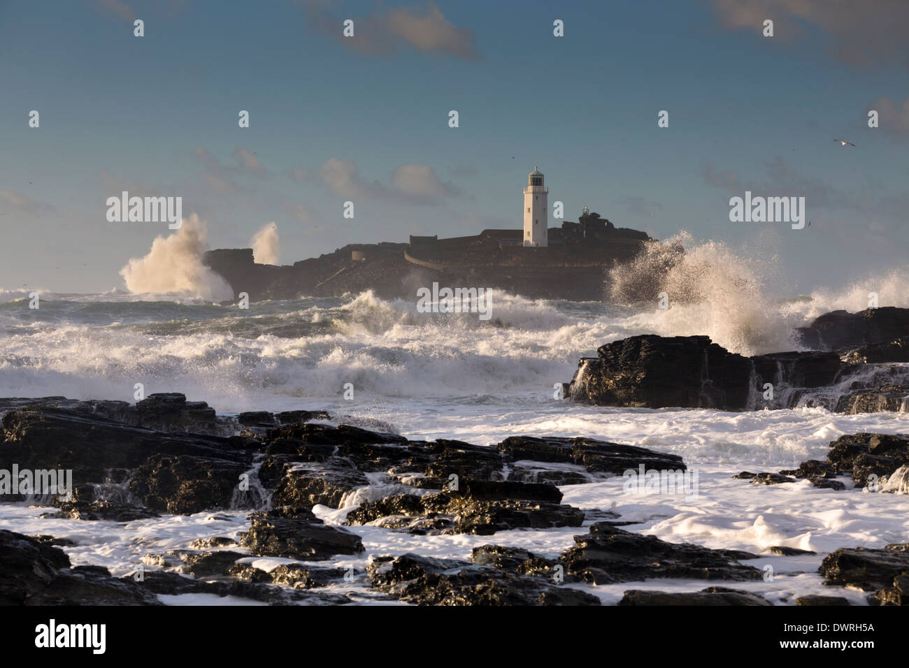 Godrevy; Lighthouse; Storm; Cornwall; UK Stock Photo - Alamy