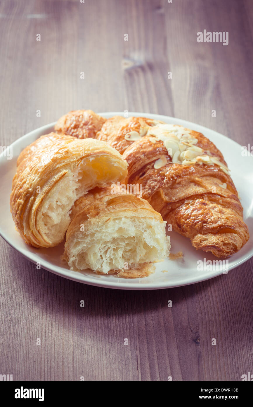Croissants in plate hi-res stock photography and images - Alamy