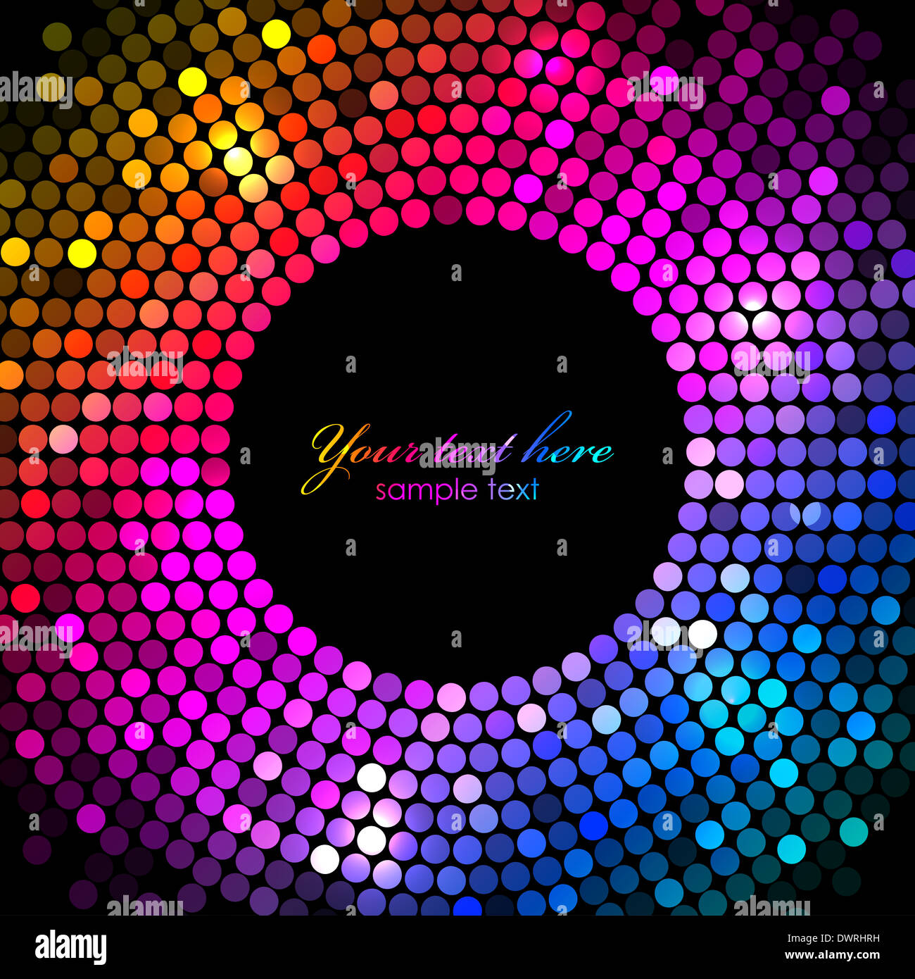 Vector colorful disco lights frame Stock Photo - Alamy
