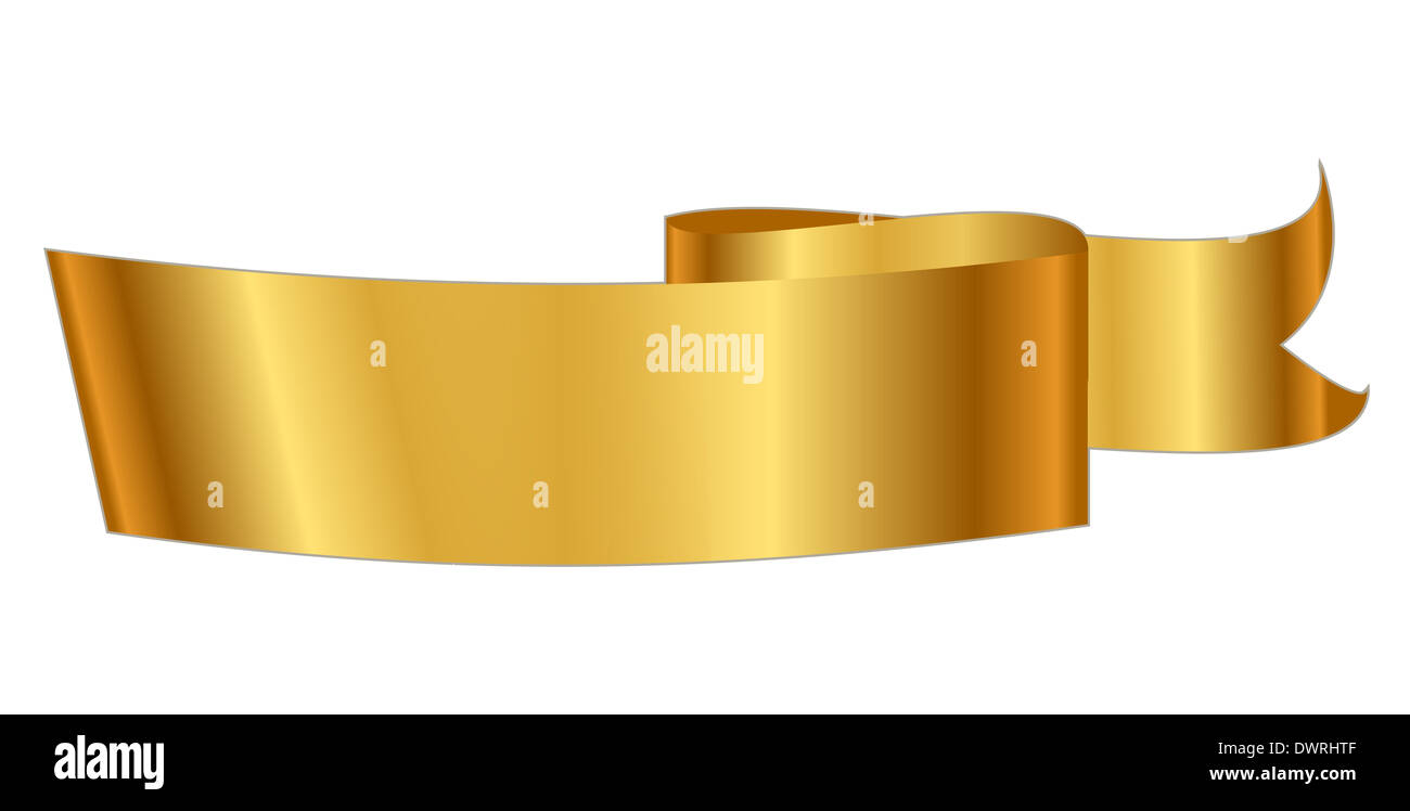 Vector illustration of gold ribbon Stock Photo - Alamy