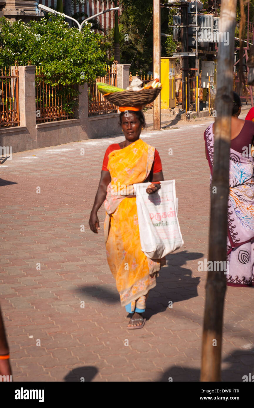 South Southern India Tamil Nadu Madurai street scene lady woman female ...