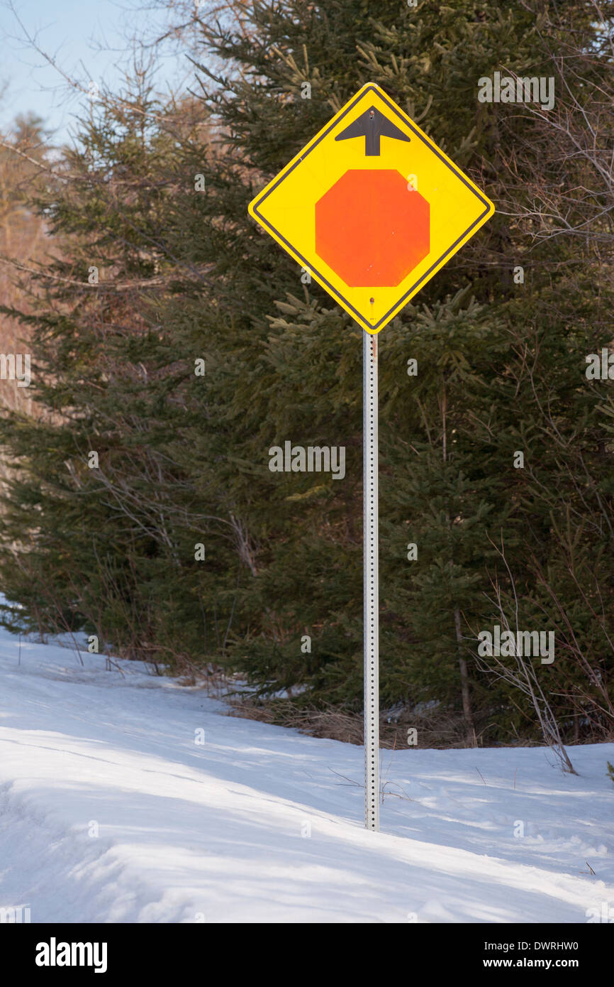 Stop sign ahead sign hi-res stock photography and images - Alamy