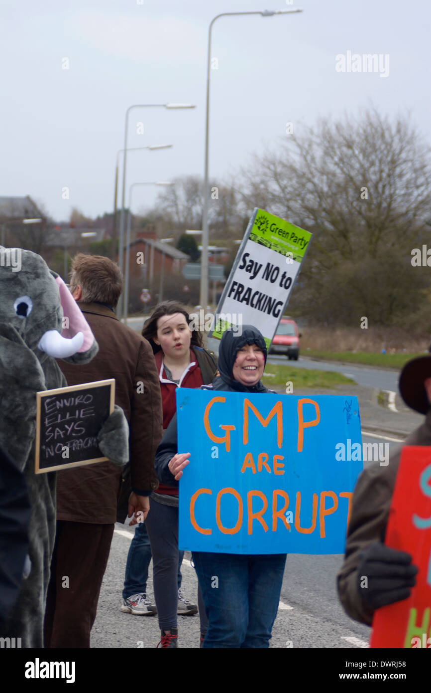 Protester at Barton Moss anti-fracking camp with GMP are corrupt sign ...