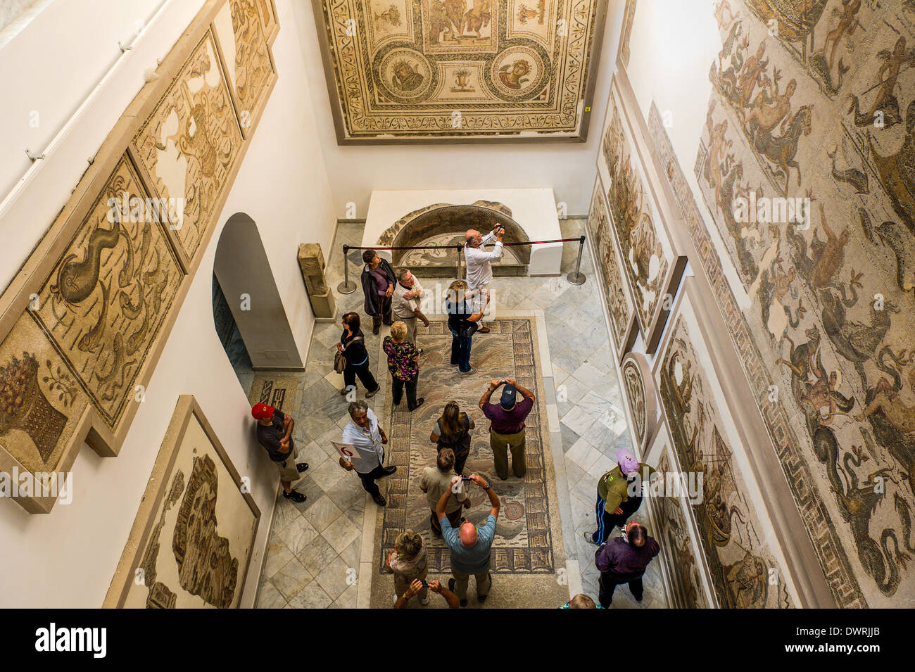 North Africa, Tunisia, Tunis. The Bardo Museum. Group of tourists Stock ...