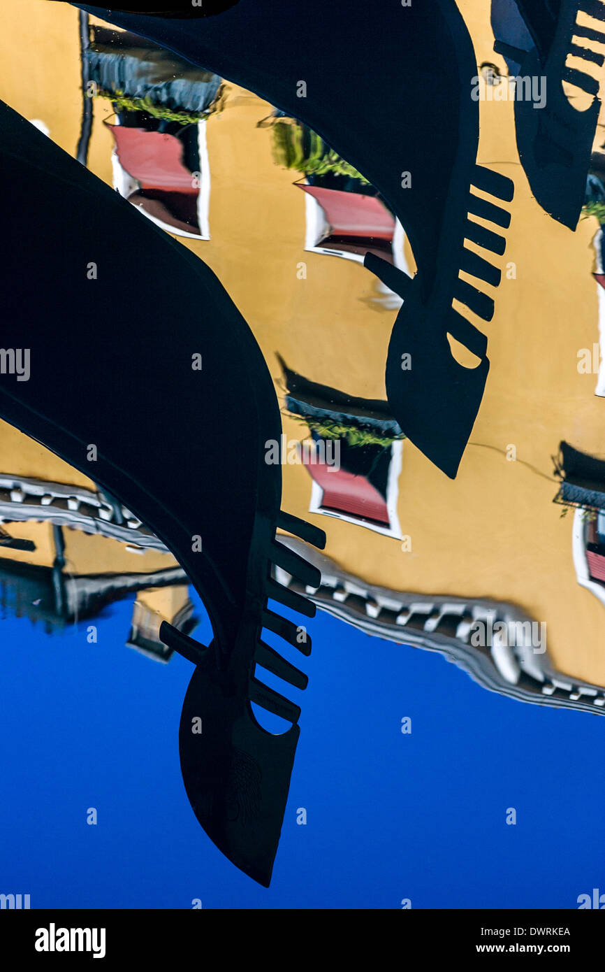 Gondola Reflections, Venice, Italy Stock Photo - Alamy