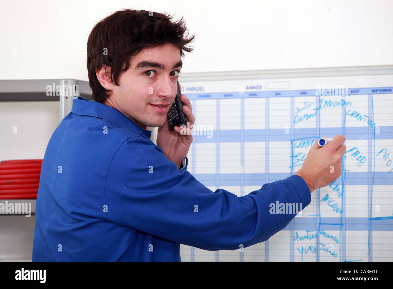 Man booking an appointment Stock Photo - Alamy