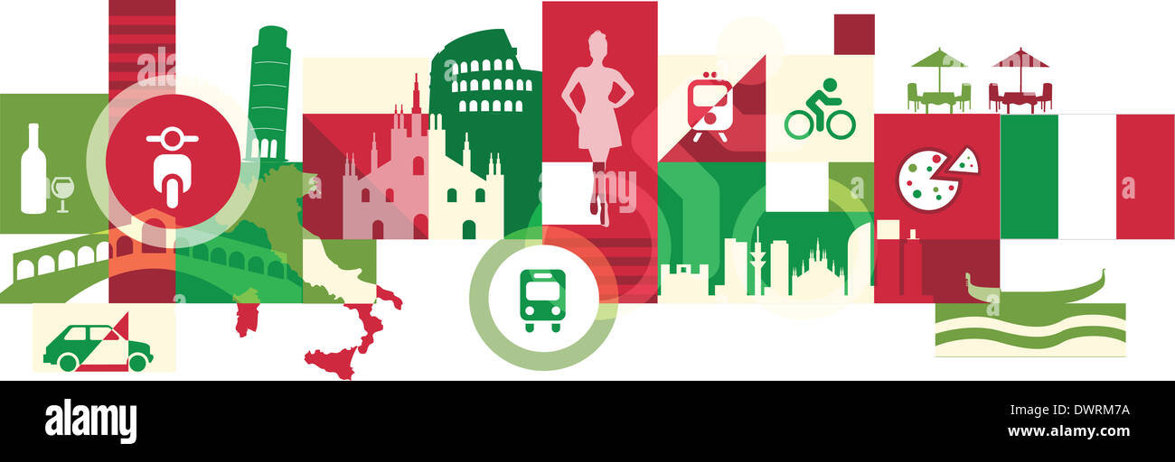 Map of italy collage hi-res stock photography and images - Alamy