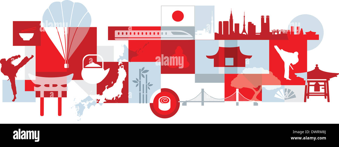 Japan travel map famous attractions hi-res stock photography and images ...