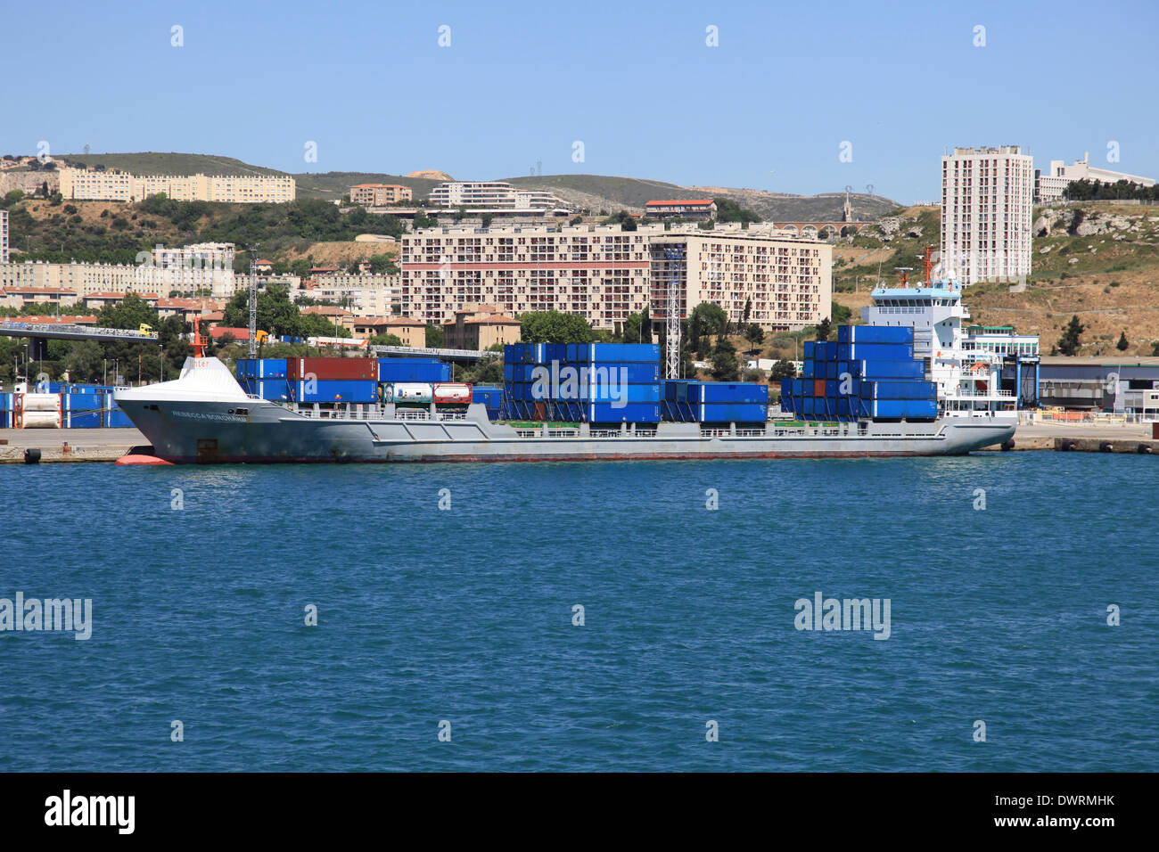 Container ship mv Rebecca Borchard in Marseille France Stock Photo - Alamy