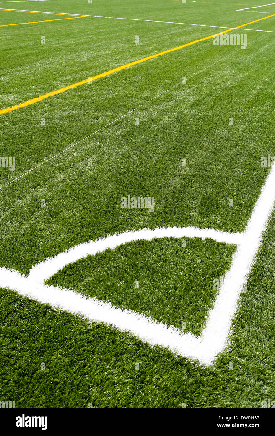 delimitation lines of football fields, football marks, grass Stock ...