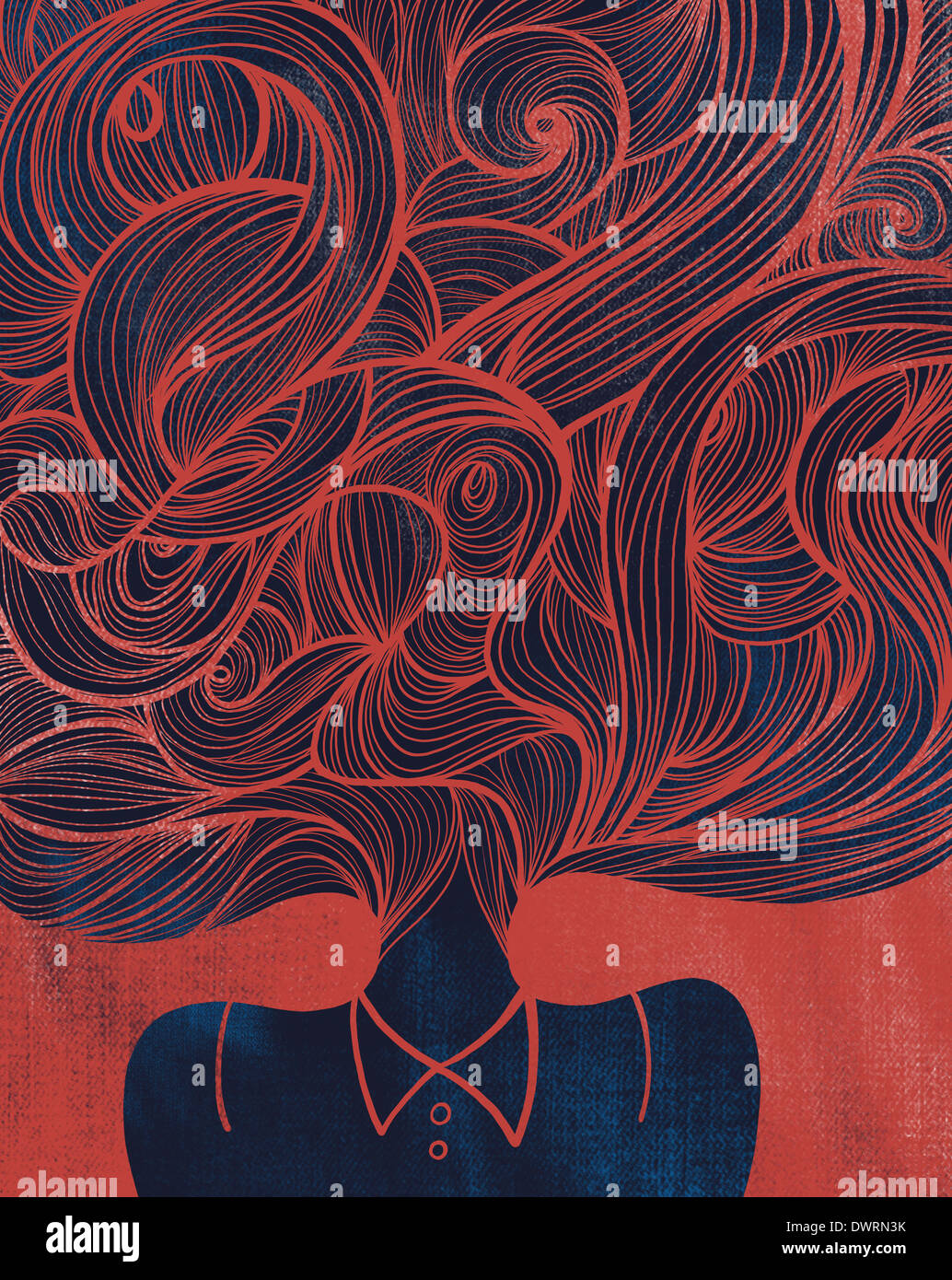 Woman messy hair illustration hi-res stock photography and images - Alamy