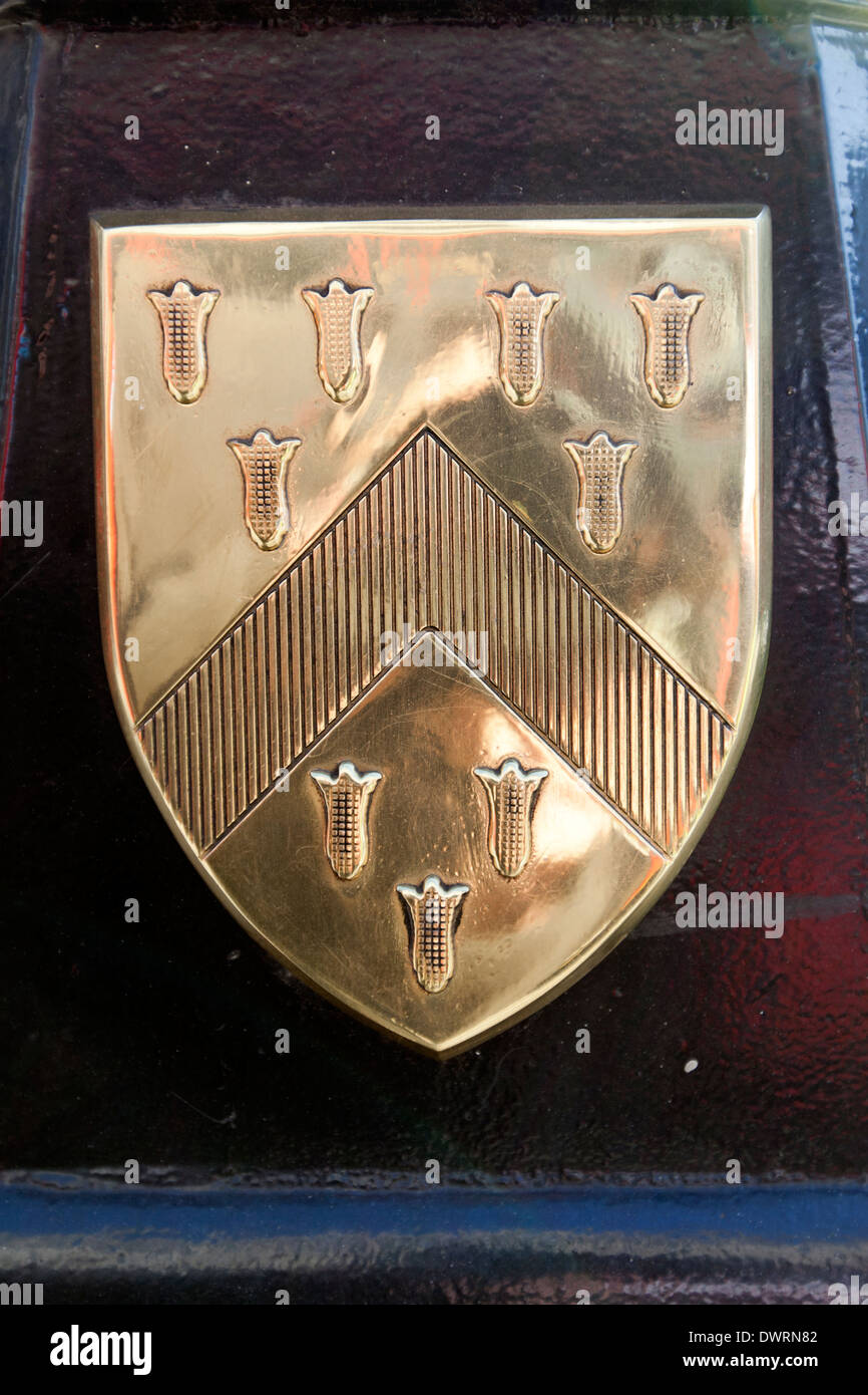 Brass plaque of the Coat of arms of The Worshipful Company of Grocers ...