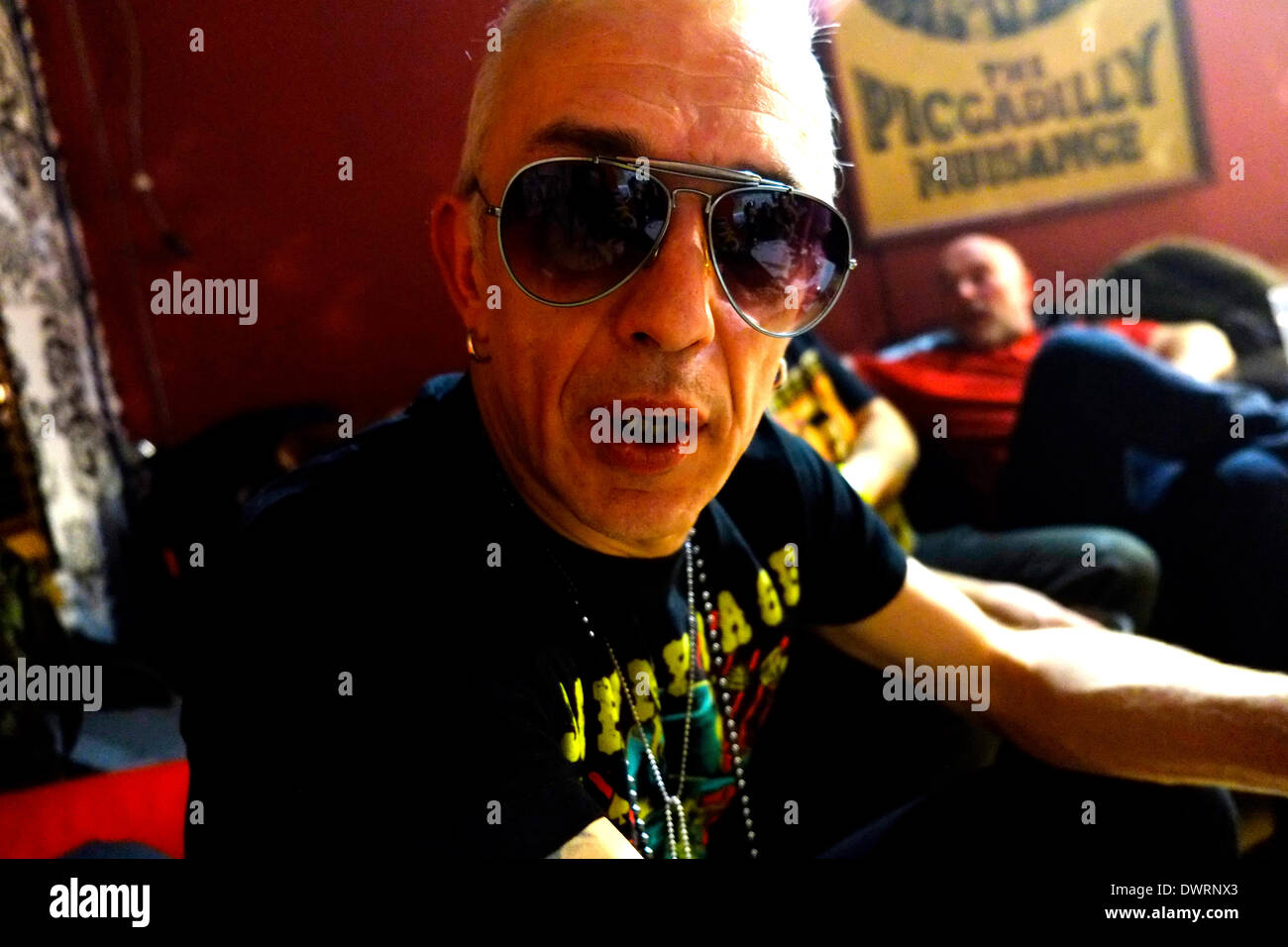 London, UK. 12 March 2014. Larry Love form Alabama 3 Credit: Rachel ...