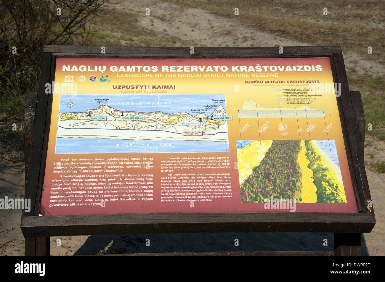 Sign, Curonian Spit Stock Photo - Alamy