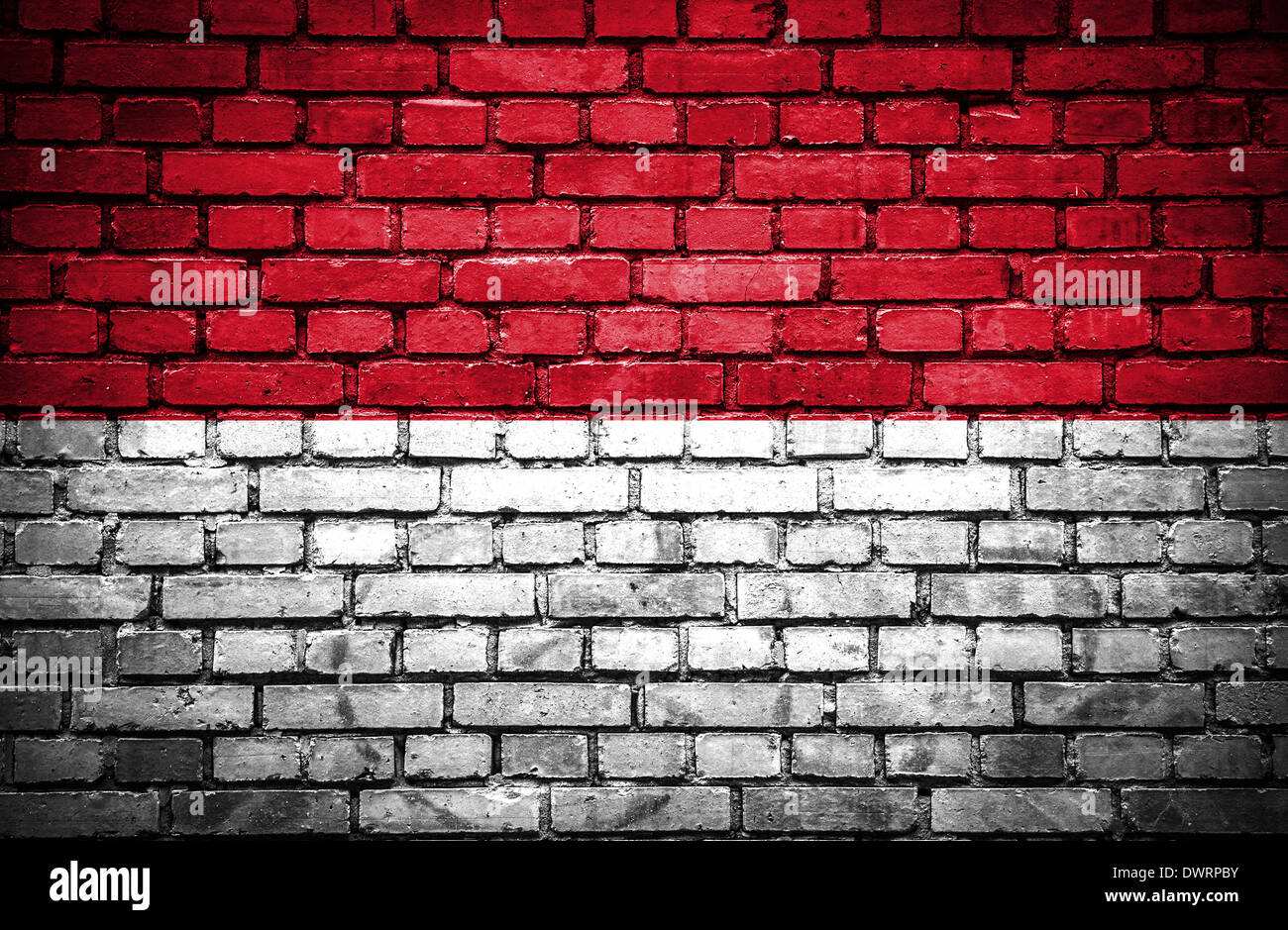 Brick wall with painted flag of Monaco Stock Photo - Alamy