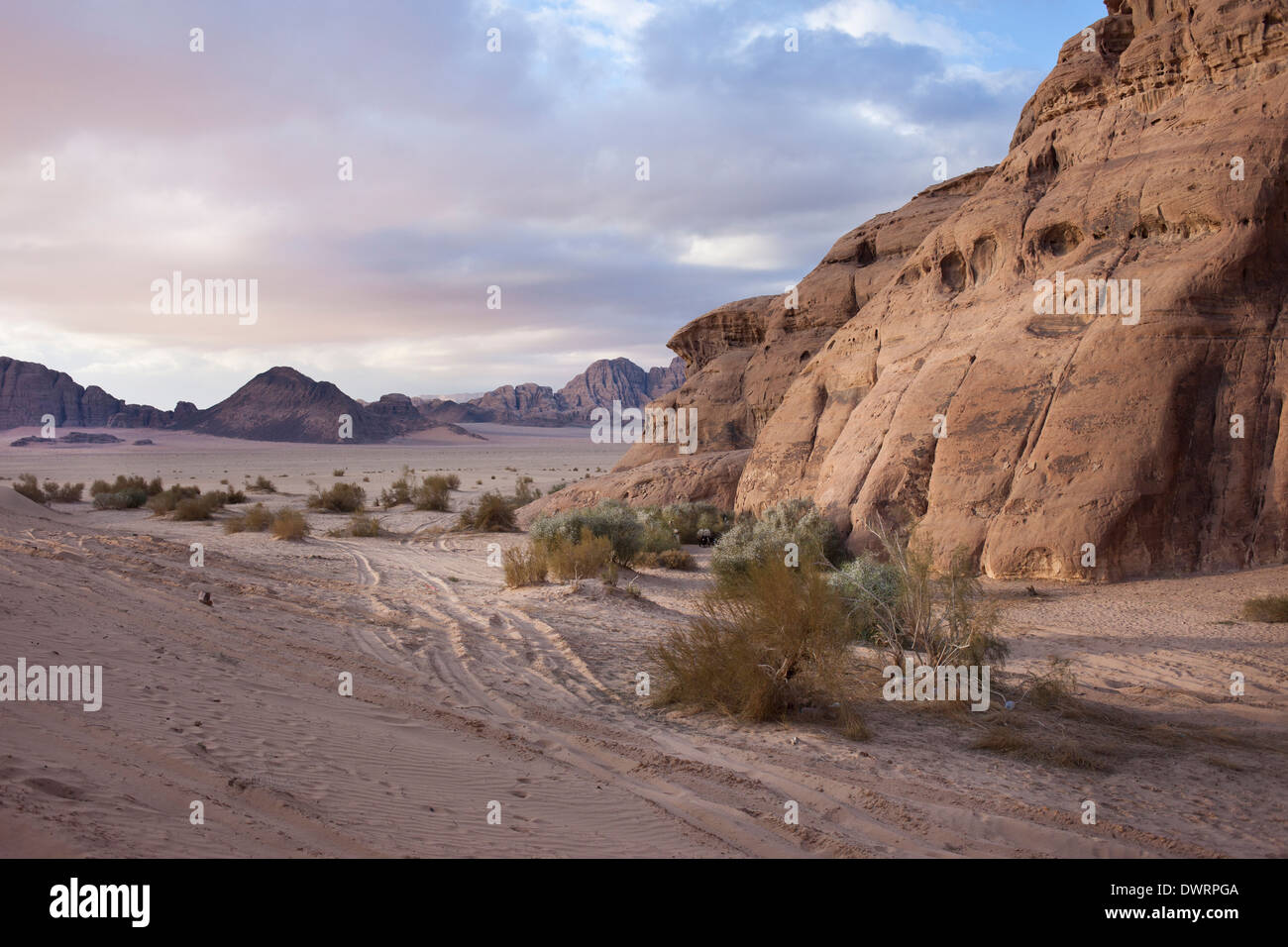 The Wadi Rum desert in southern Jordan is seen at sunset on March 25 ...