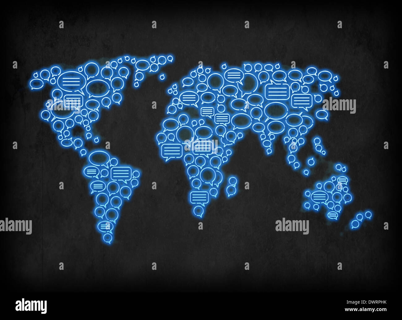 Glowing outline world map hi-res stock photography and images - Alamy