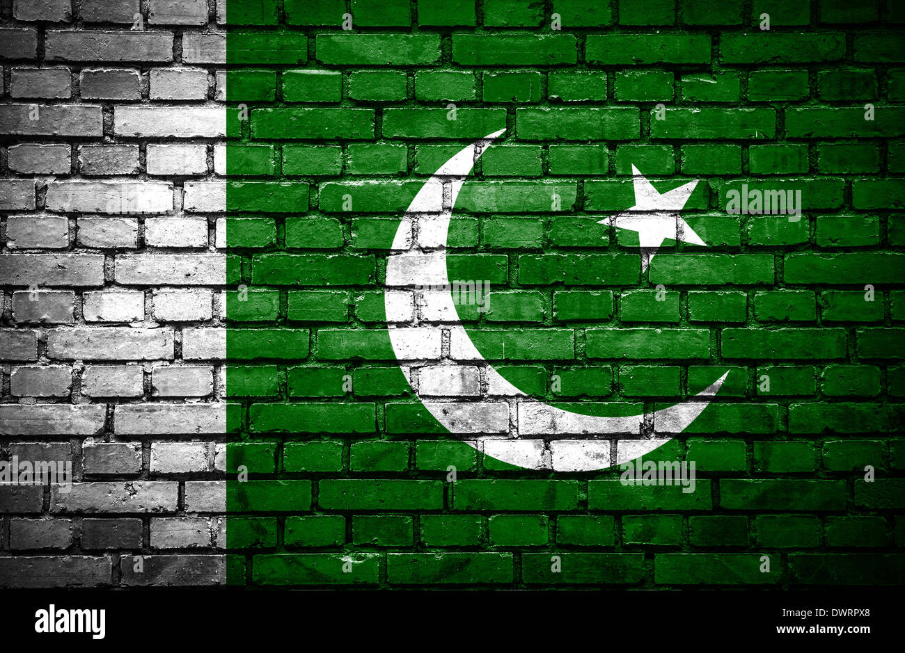 Brick wall with painted flag of Pakistan Stock Photo - Alamy