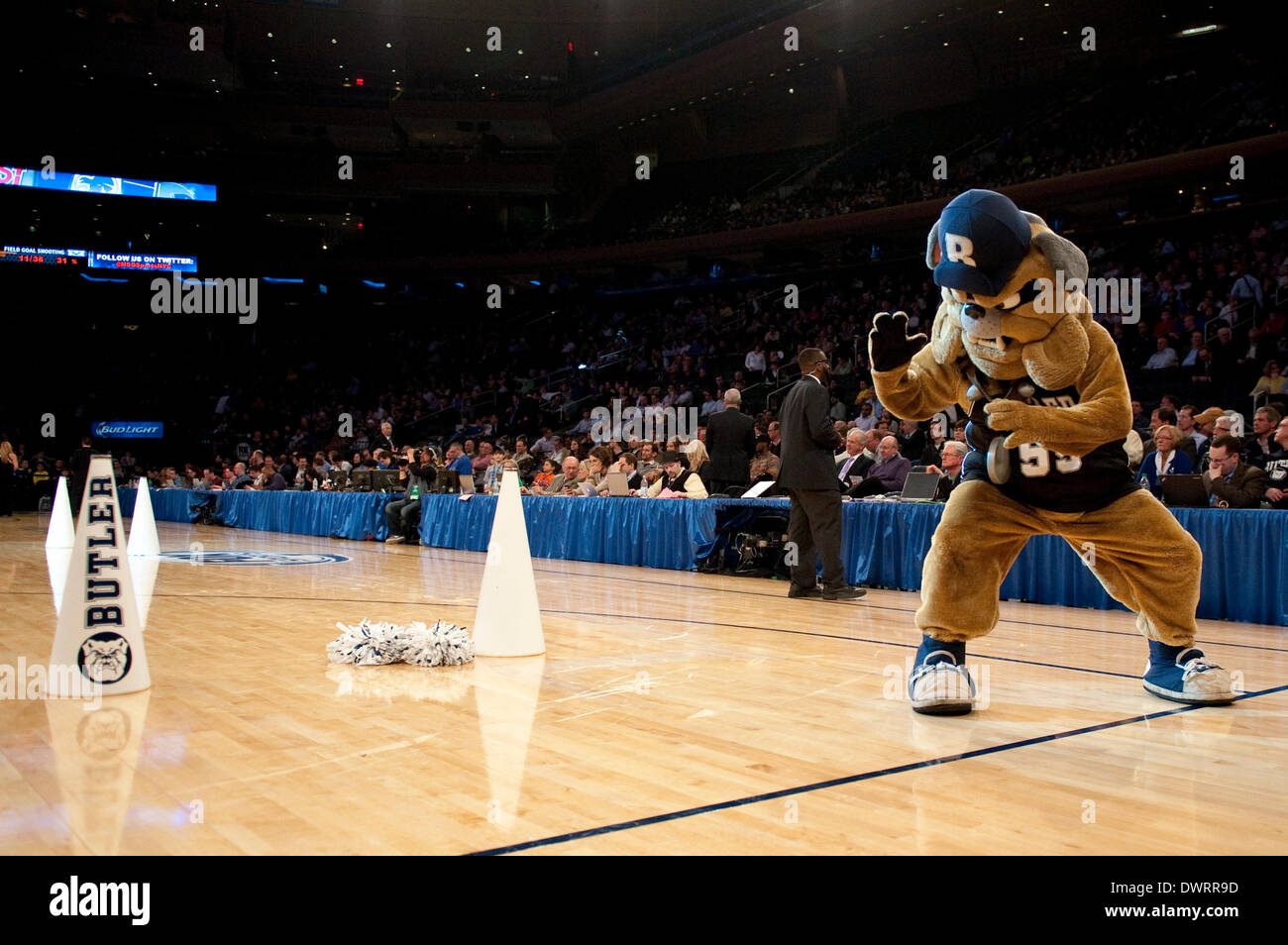New York, New York, USA. 12th Mar, 2014. Butler's mascot in the second ...