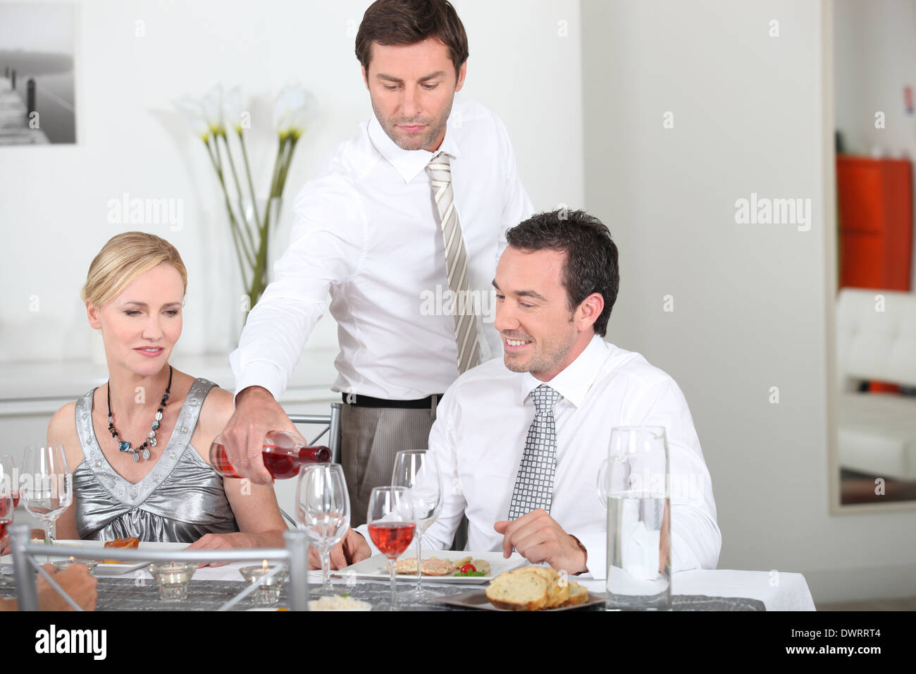 dinner party with friends Stock Photo - Alamy