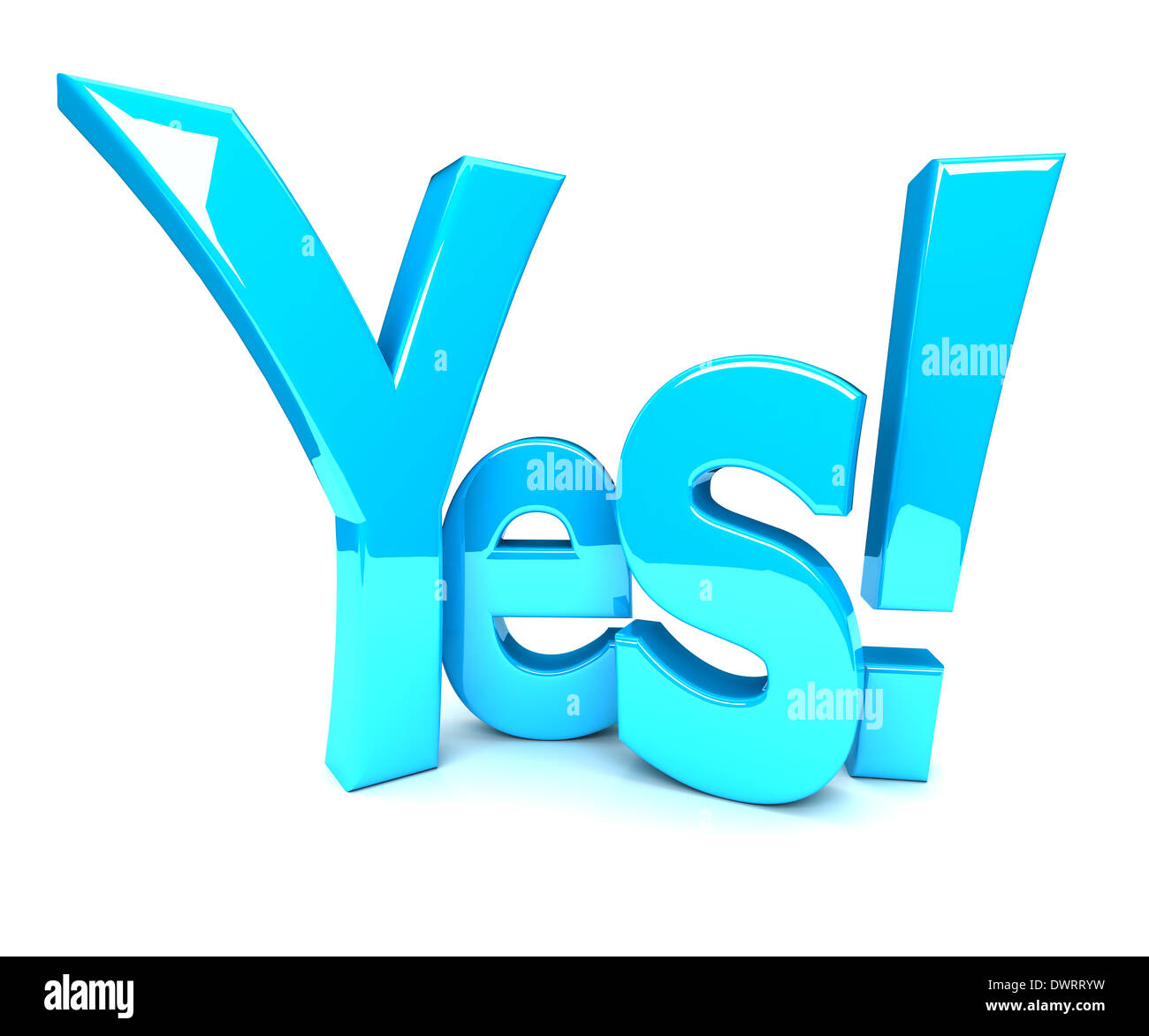 Yes - 3d text Stock Photo - Alamy