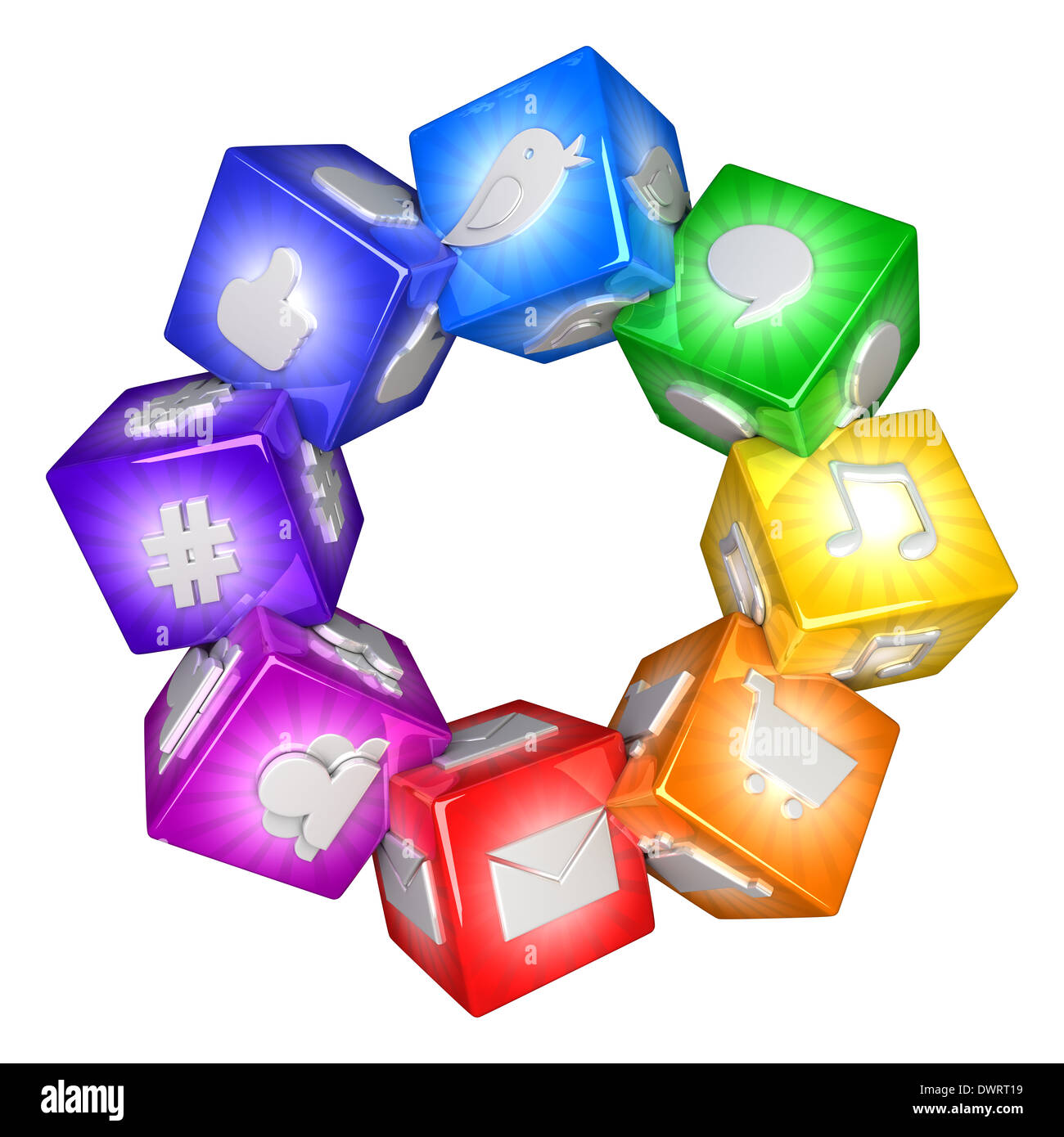 Colorful Social Media icons Stock Photo - Alamy