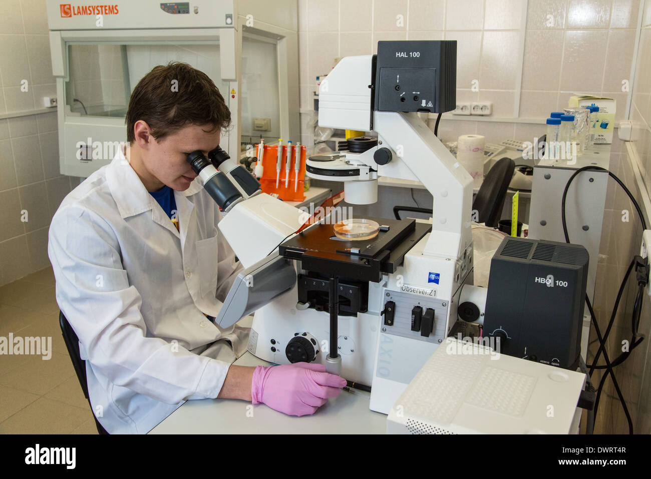 Young scientist in the Bioengineering laboratory of South Siberian ...