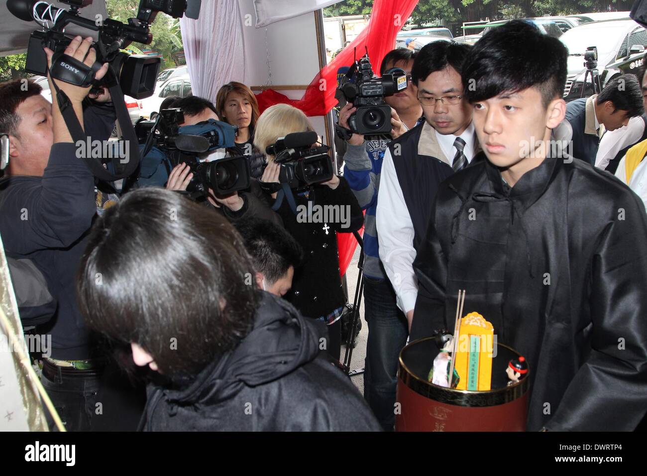 Funeral of the late singer Gao Lingfeng held in Taipei on Wednesday March 12, 2014.Gao Lingfeng ...