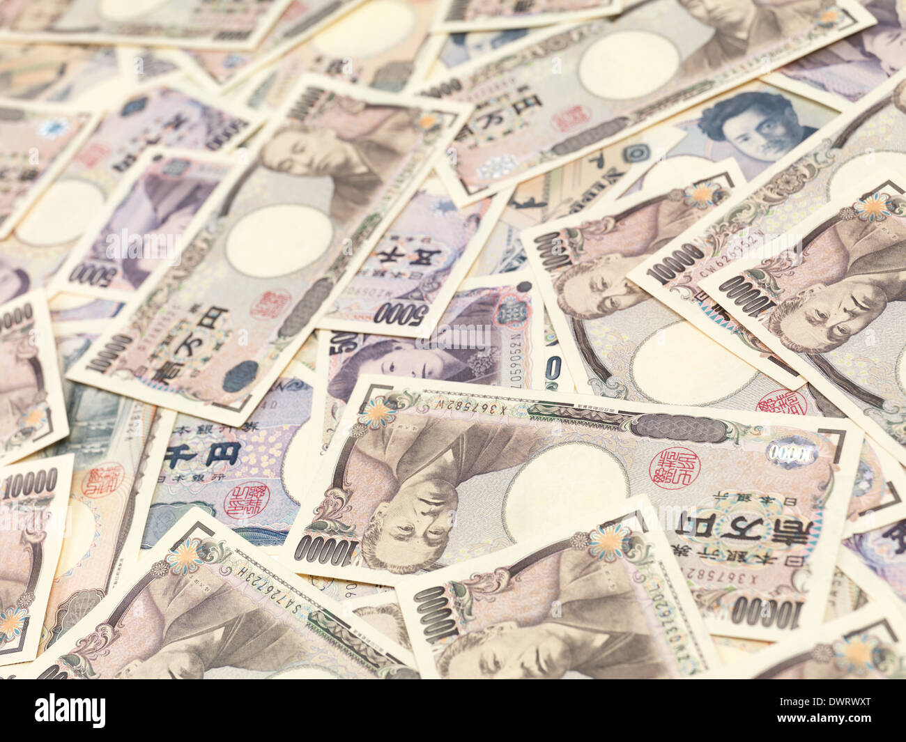 Japanese Yen money bills, closeup of currency background Stock Photo ...