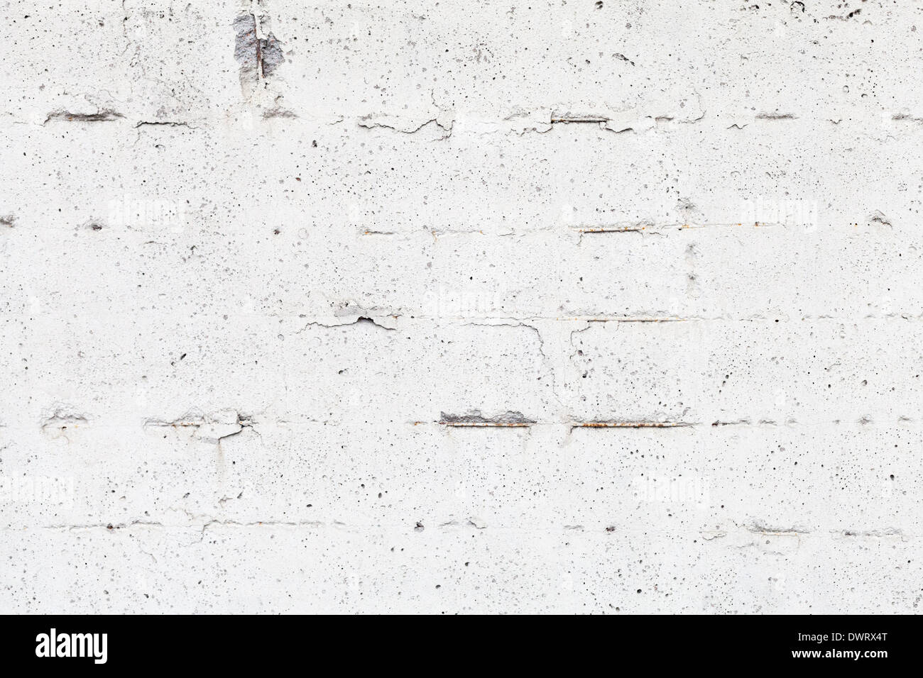 Background texture of white concrete wall with steel reinforcement ...
