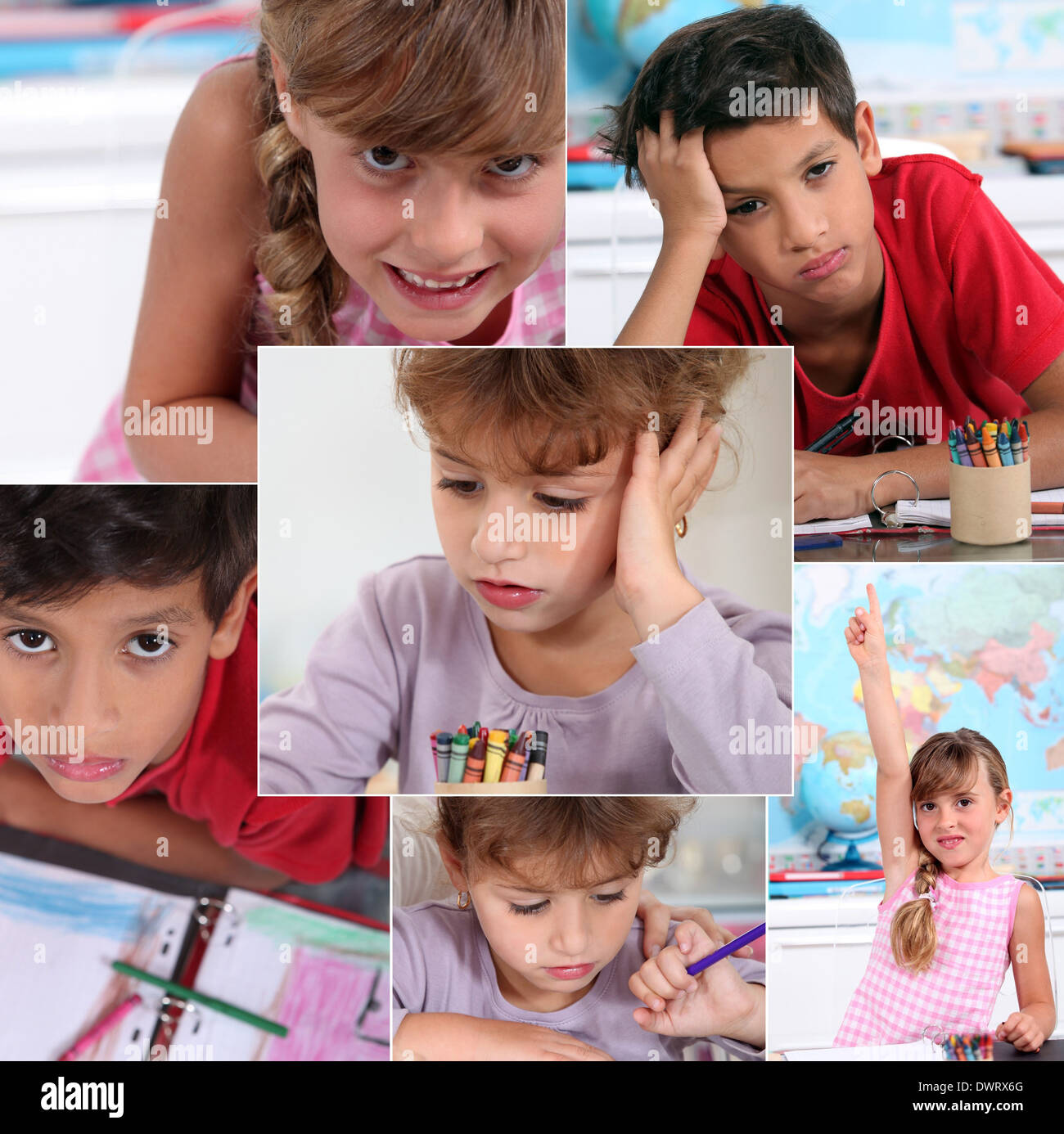 Collage children in classroom hi-res stock photography and images - Alamy