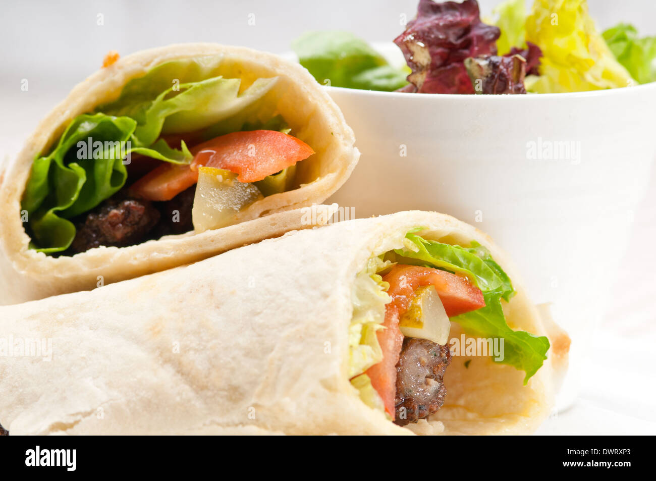 kafta shawarma chicken pita wrap roll sandwich traditional arab mid ...