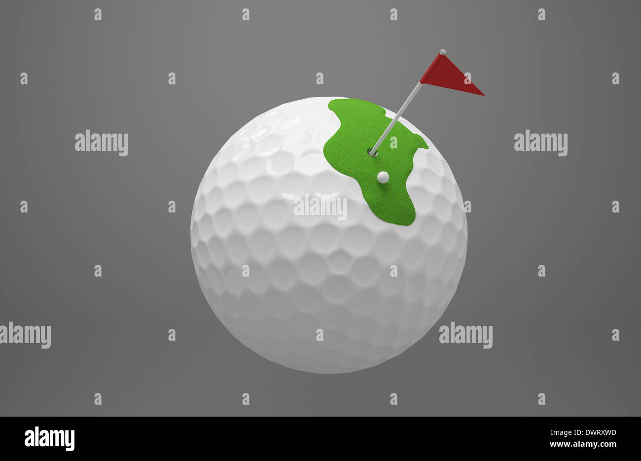 a flag on a golf ball Stock Photo - Alamy