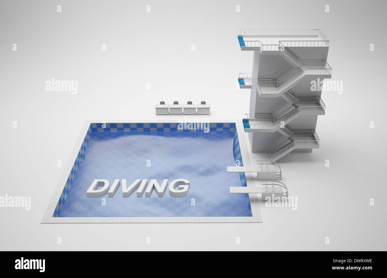 a mini diving area in swimming pool Stock Photo - Alamy
